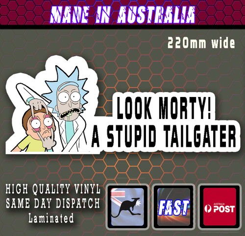 rick and morty Bumper Sticker tailgate JDM 4wd Funny Decal Window rick ...