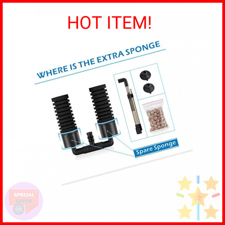 hygger Sponge Filter, Aquarium Filter Double Sponge Replaceable Media ...
