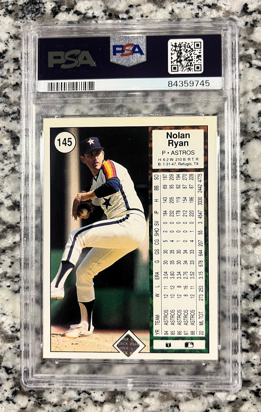 1989 Upper Deck Nolan Ryan PSA 8 # 145 NM-MINT | eBay