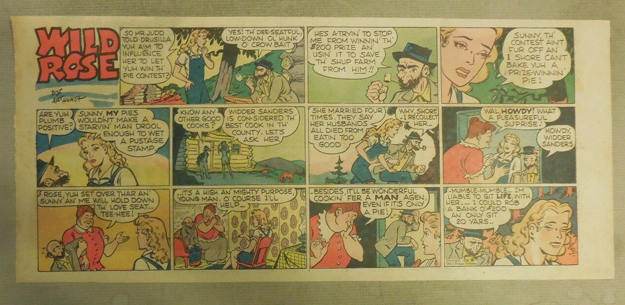 Wild Rose by Art Huhta from 7/24/1949 Third Page Size 7.5 x 15 Inches ...