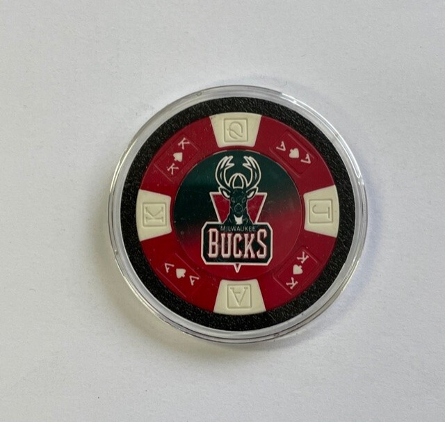 MILWAUKEE BUCKS FOOTBALL Poker Chip GOLF BALL MARKER CARD GUARD ...