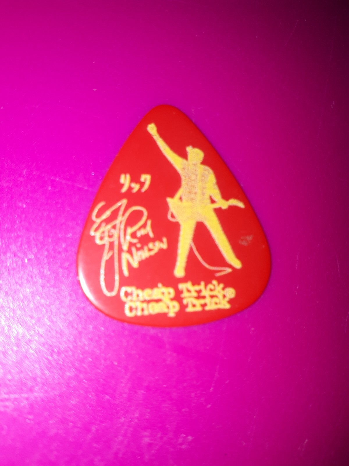 Cheap Trick Rick Nielsen Guitar Pick Red Used In Concert | eBay