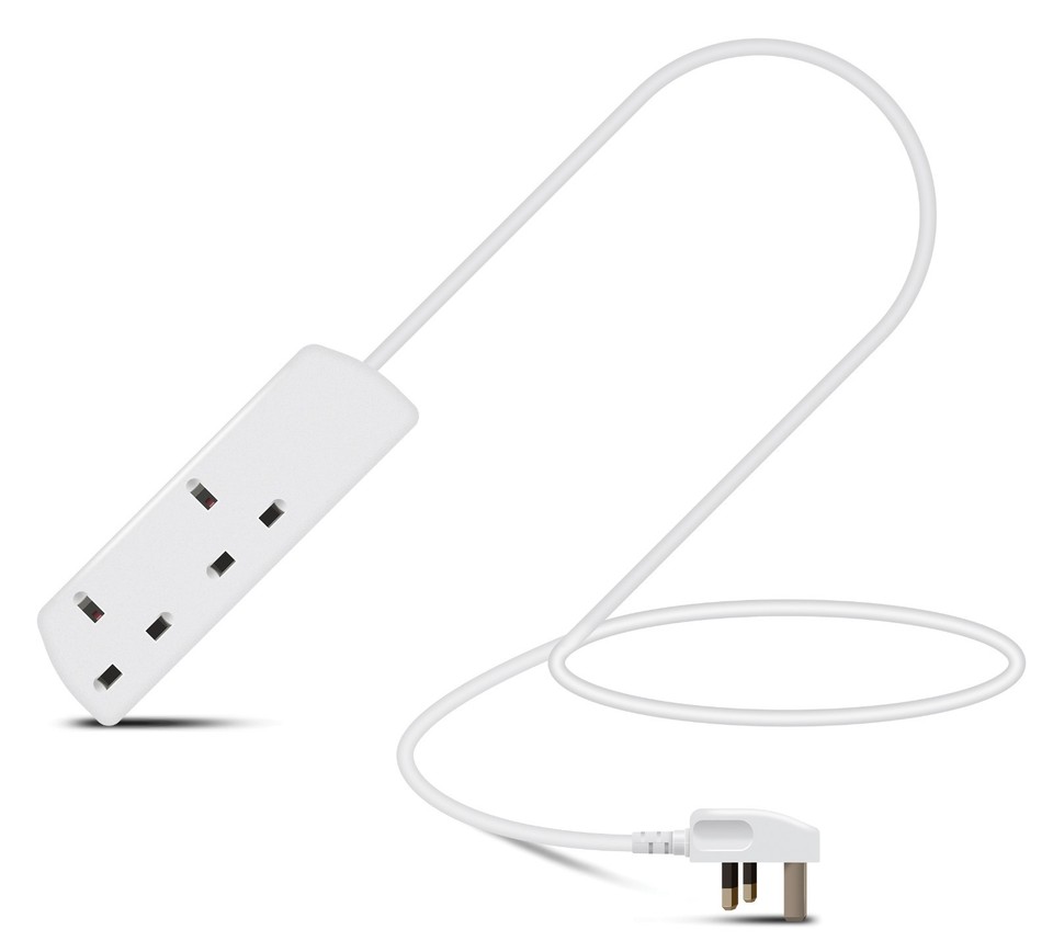 2 Gang Two Way Extension Lead White 1mtr, 3mtr, 5mtr, 10mtr | eBay UK
