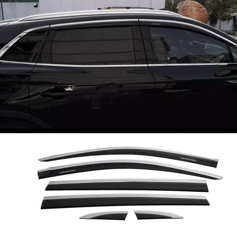 Black&steel Window Visor Vent Shades Sun Rain Guard B For Lincoln ...