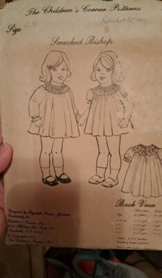Vintage Children's Corner Pattern 3 SMOCKED BISHOP cut--all Peices size ...