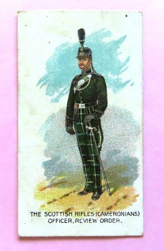 1910 WILLS Types of the British Army Card: SCOTTISH RIFLES OFFICER REV ...