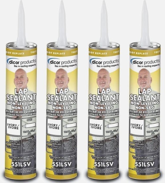 Dicor 551LSV-1 Non-Leveling Non-Sag RV Roof Sealant Ivory, 10.3 OZ, Set ...