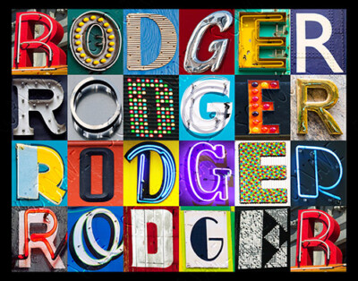 RODGER Name Poster featuring photos of actual sign letters | eBay