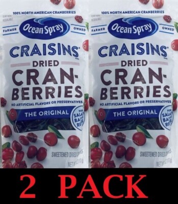 2x Ocean Spray THE ORIGINAL Craisins Dried Cranberries 6 oz Bag - 2 ...