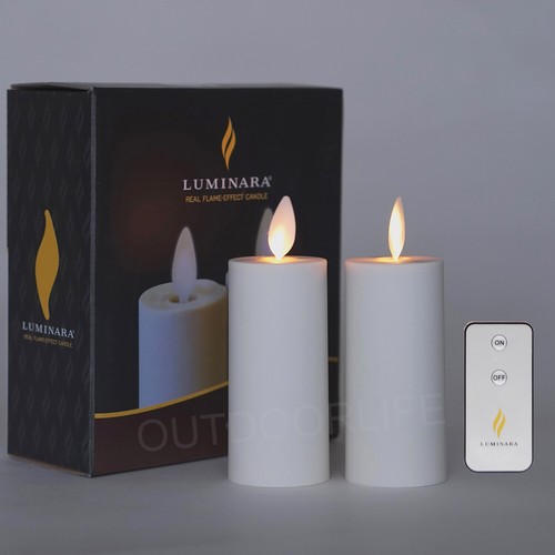 Luminara Flameless Votive LED Candles Moving Wick Ivory with Remote Set of 2 | eBay