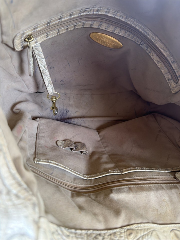 Brahmin Embossed Leather Tote Purse Shoulder Bag In Stardust | eBay UK