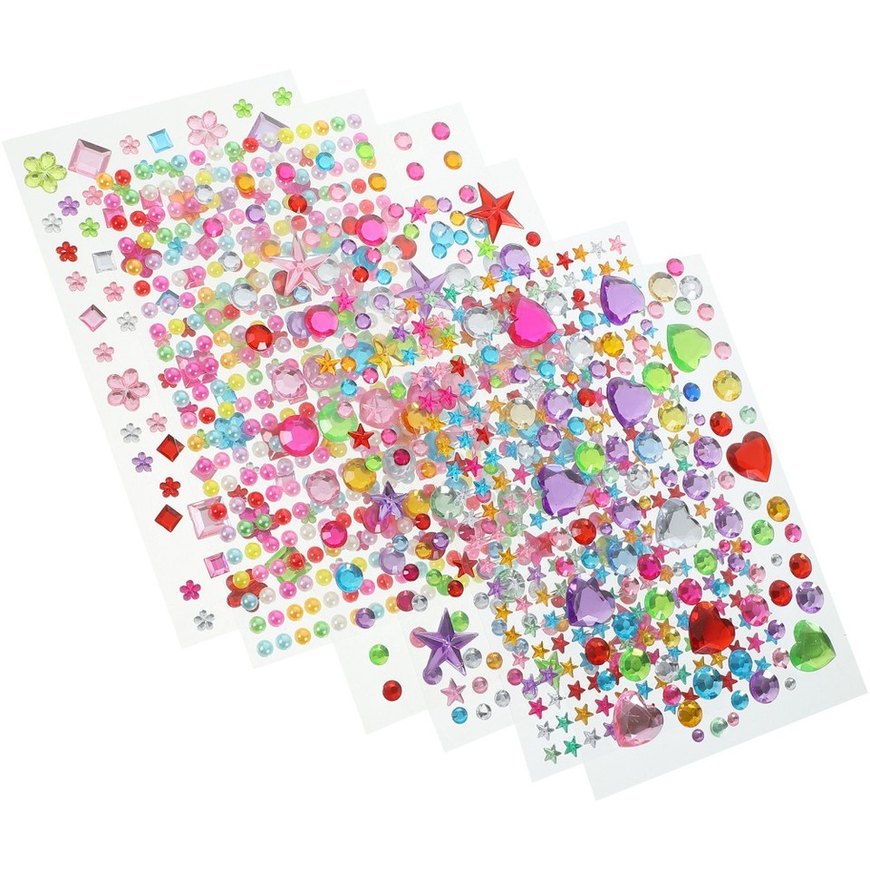 6 Sheets Self Adhesive Acrylic Stickers Craft Decorations For Kids ...