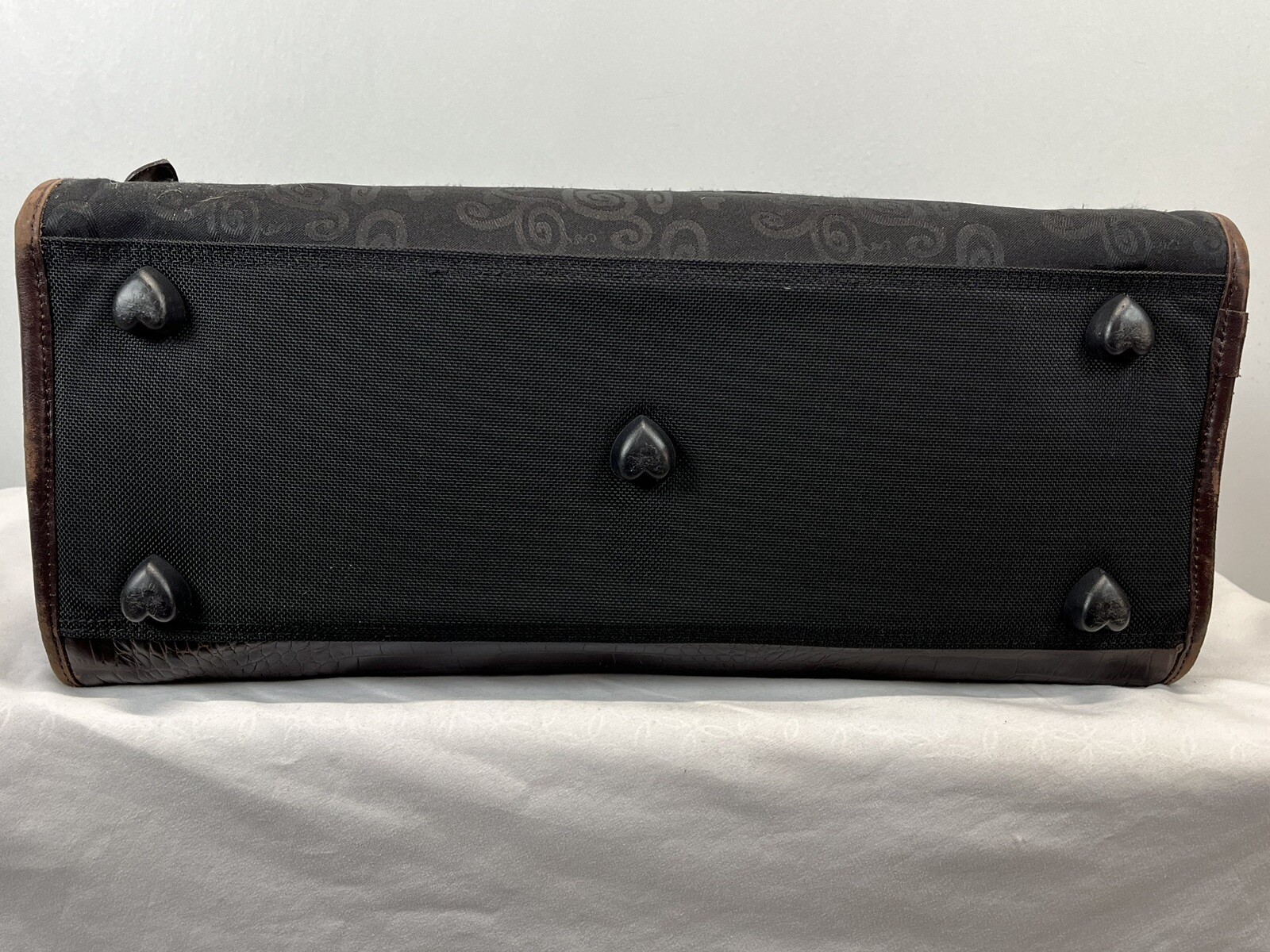 Vtg Brighton Overnight Weekender Luggage Travel Bag Black Brown Leather ...