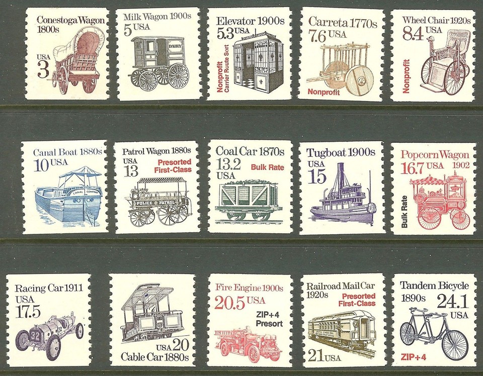 US Scott # 2252 -2266 1987-94 Transportation Coils 16 MNH Stamps | eBay