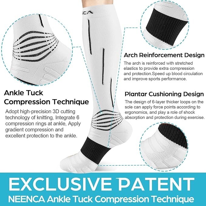 Compression Socks Medical Athletic Calf Socks for Injury Recovery ...