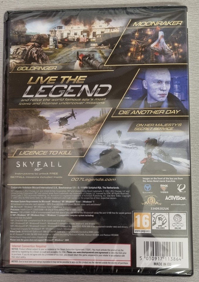 James Bond - 007 LEGENDS - PC DVD ROM NEW & Factory Sealed Very rare | eBay