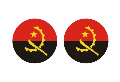 2x Sticker Round Roundel Flag Angola Angolan | eBay