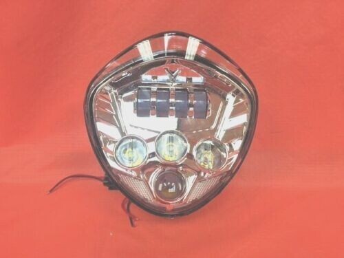 FITS: Victory Cross Country Chrome Projector LED Headlight Shield Shape ...