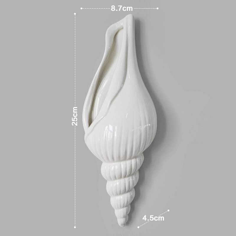 Sea Shell Conch Flower Vase Porcelain Craft Home Wedding Wall Decor Art ...