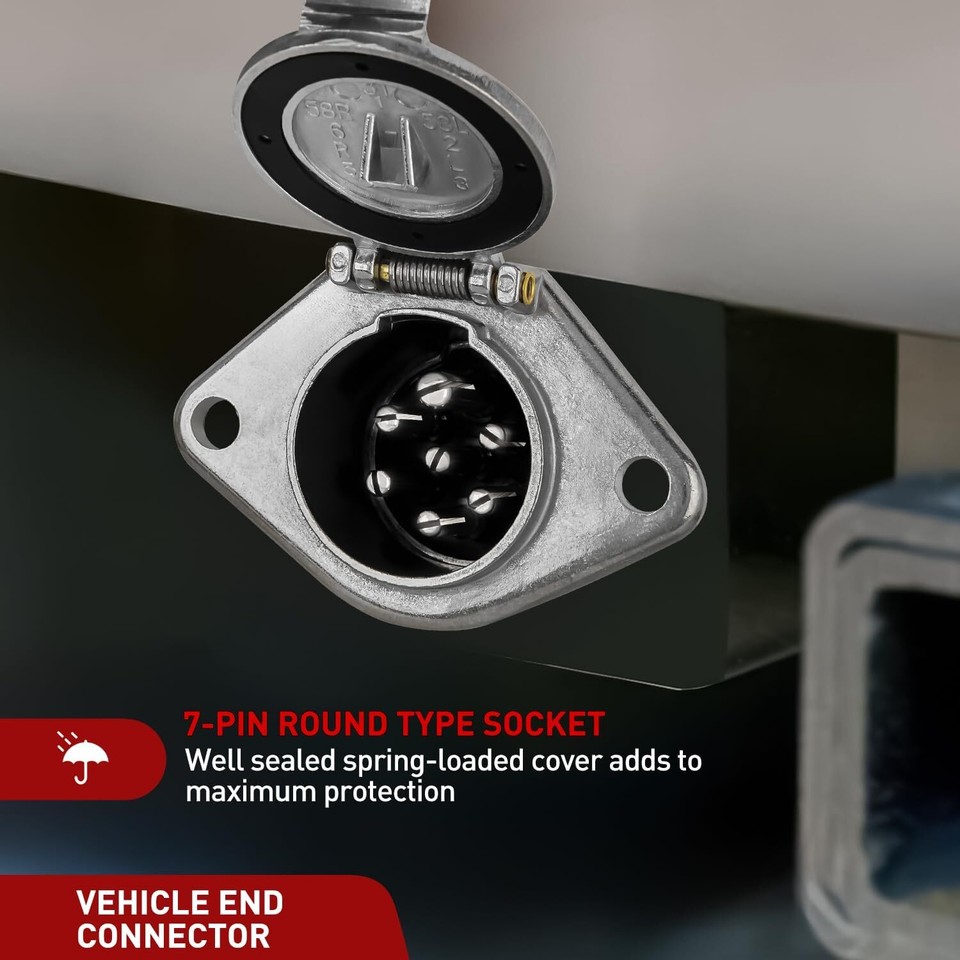 Nilight 7-Way RV Blade to 7 Way Round Pin Trailer Adapter Connector | eBay