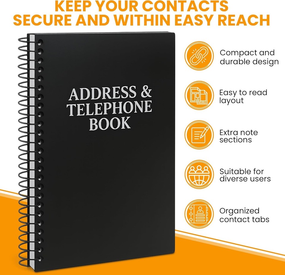Spiral Bound Address and Telephone Contact Book 384 Entries | eBay