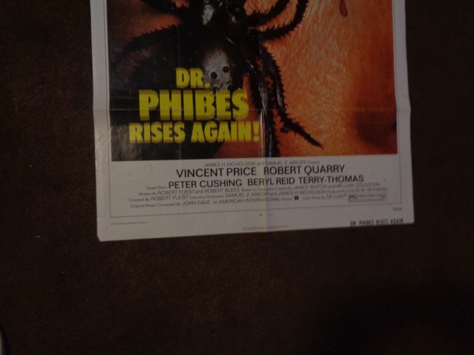 Dr. PHIBES RISES AGAIN ORIGINAL 1 SHEET HORROR MOVIE POSTER 1972 ...