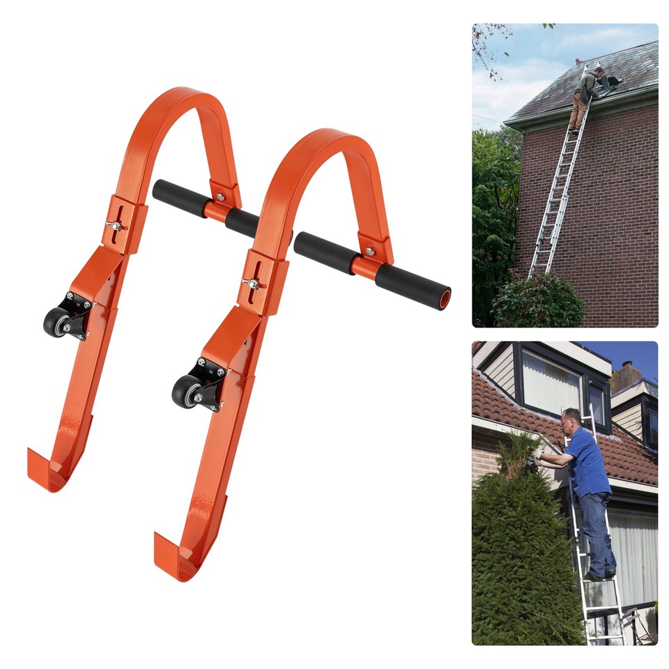 2 Pack Ladder Roof Hook with Wheel Adjustable T-bar Ladder Stabilizer ...