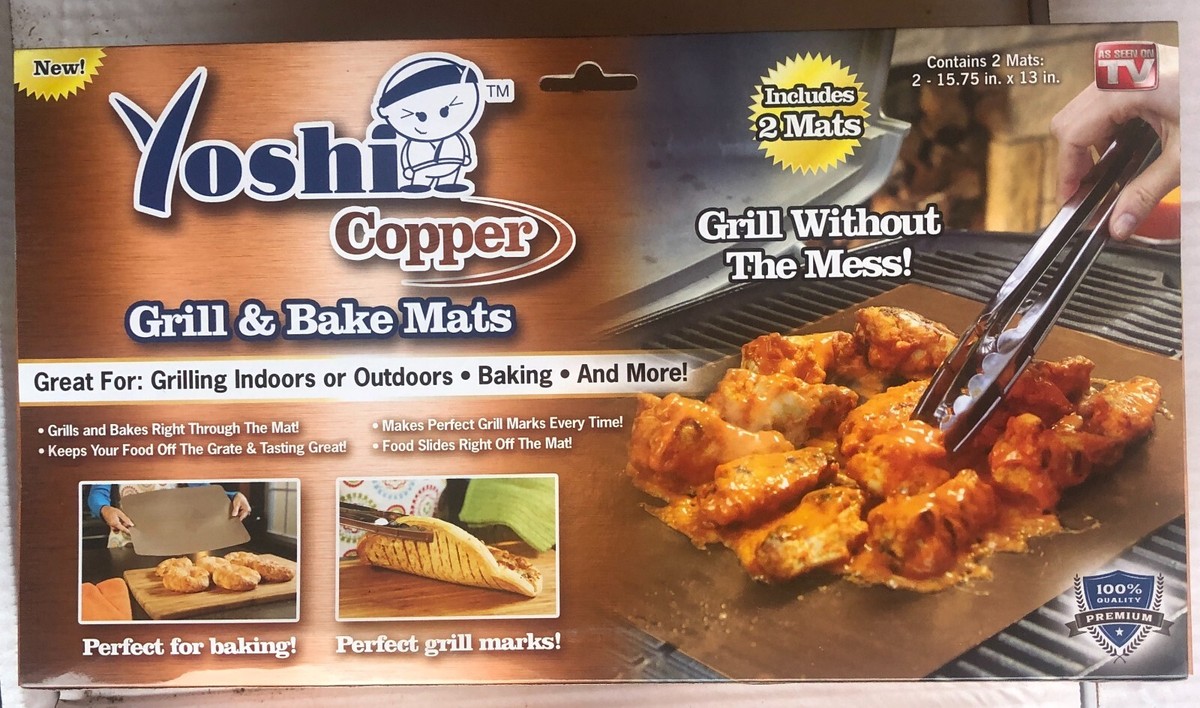 Yoshi Grill And Bake Mats As Seen On Tv Cooking Tv Copper Grill As