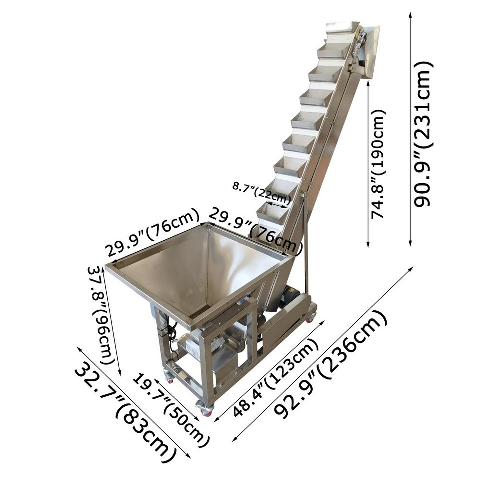 Z Type Slope Tipping Bucket Stainless Steel Elevator Particle Conveyor ...