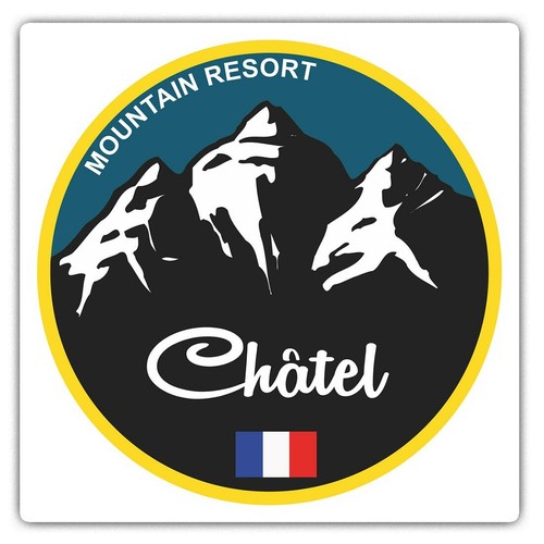 2 x Square Stickers 10 cm - Chatel Ski Snowboard Resort France Cool ...