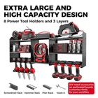 Power Tool Organizer Wall Mount 8 Drill Tool Organizer 3 Layer Heavy ...