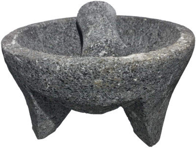Mexican 8" Large Manual Guacamole Maker Volcanic Stone Molcajete Mortar ...