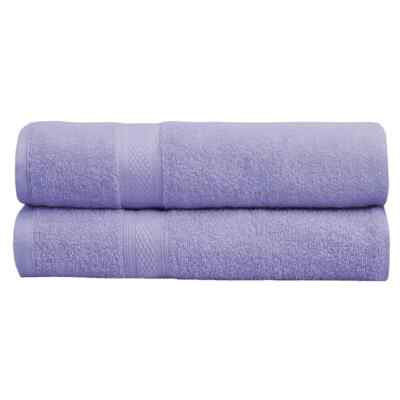2 Piece Lilac Combed Cotton Luxury Bath Towels Set 27x54 Inch 500 GSM ...