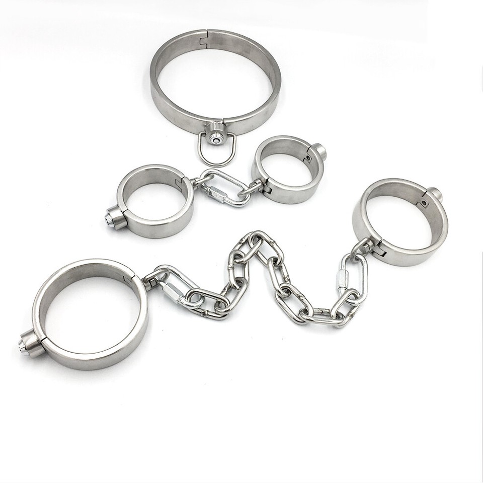 Heavy Duty Stainless Steel Wrist Hand Ankle Cuffs Neck Collar Press ...
