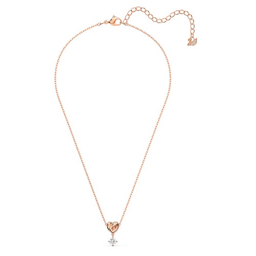 Swarovski LIFELONG HEART Pendant Necklace, White, Rose gold plated ...