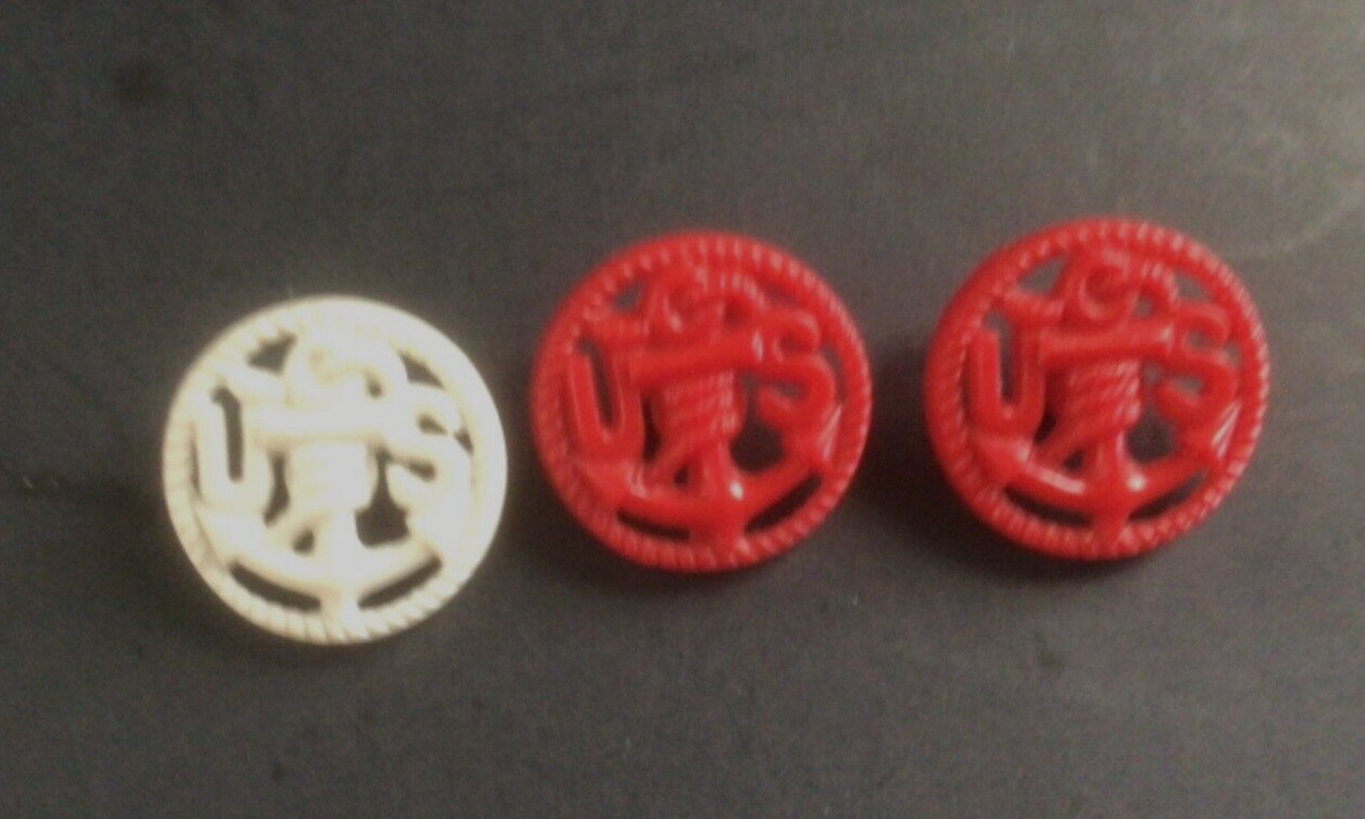 Vintage Buttons US Navy Anchor Rope Sweetheart plastic Lot 9 | eBay
