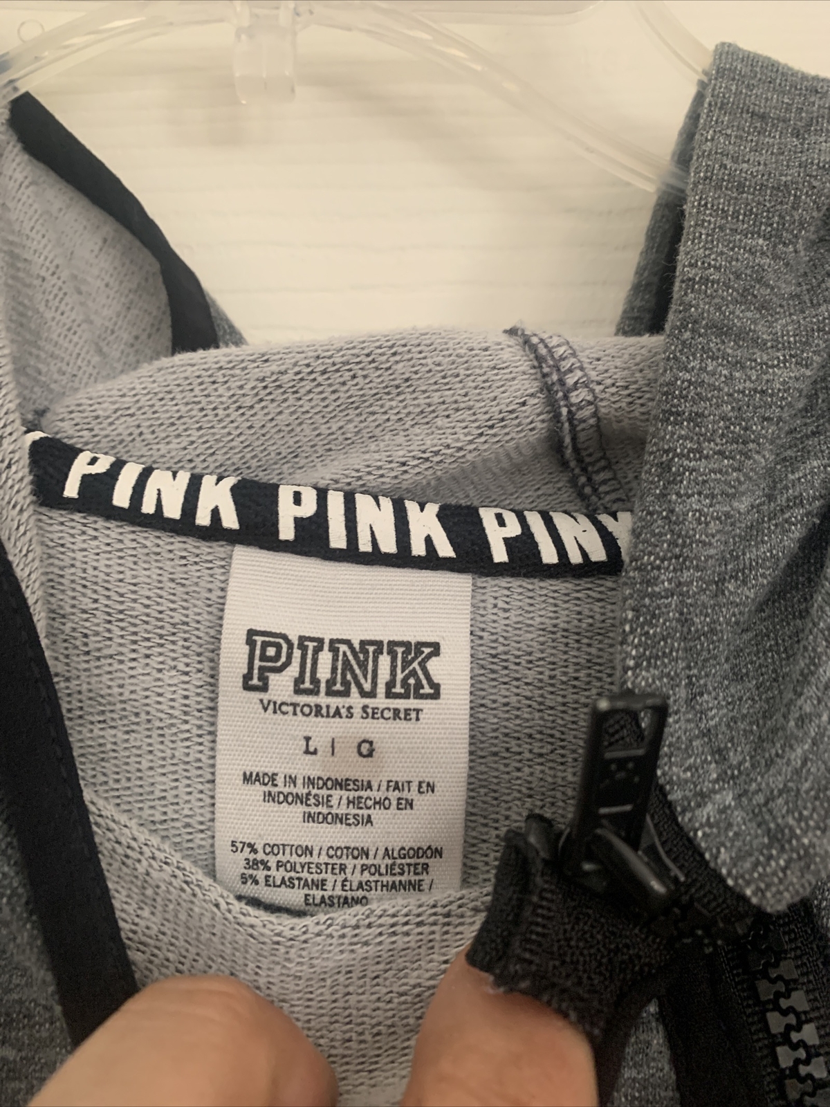 Victoria's Secret Pink Pink Logo Logo Back Logo Zip U… - Gem