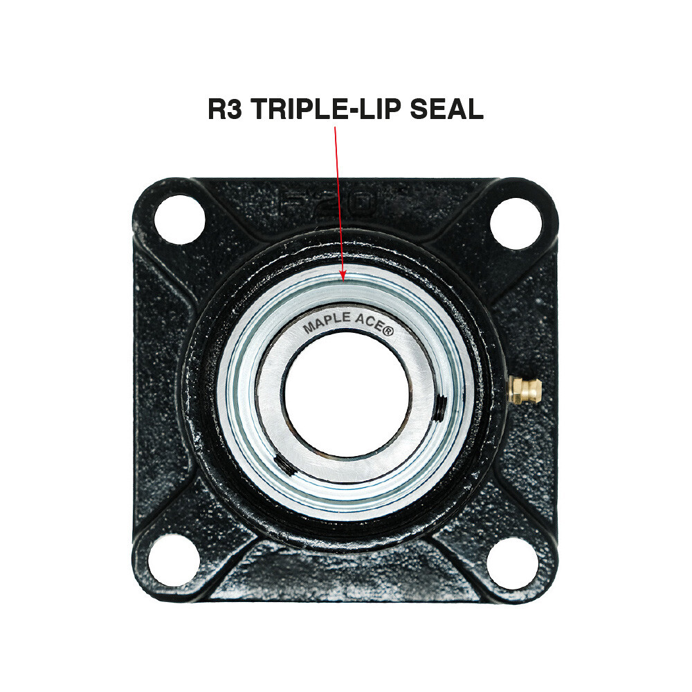 UCF209 45mm Bore R3 Triple-Lip Seal Flange Bearing 4-Bolt Solid | eBay