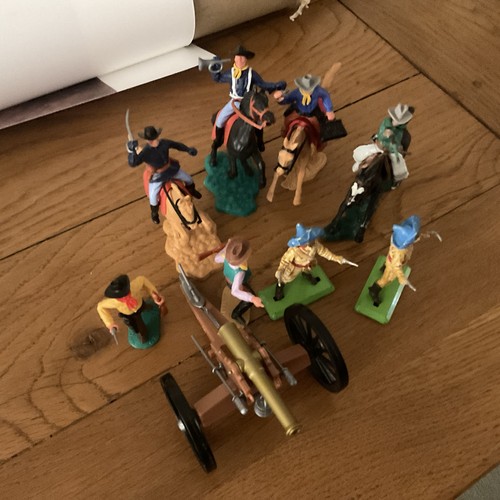Timpo Western Figures And Cannon Plus 2 Deetail Mexicans | eBay UK