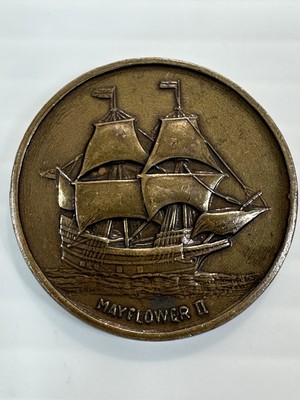 VINTAGE MAYFLOWER II TALL SHIP SAILING YACHTING COIN TOKEN MEDAL BATES ...