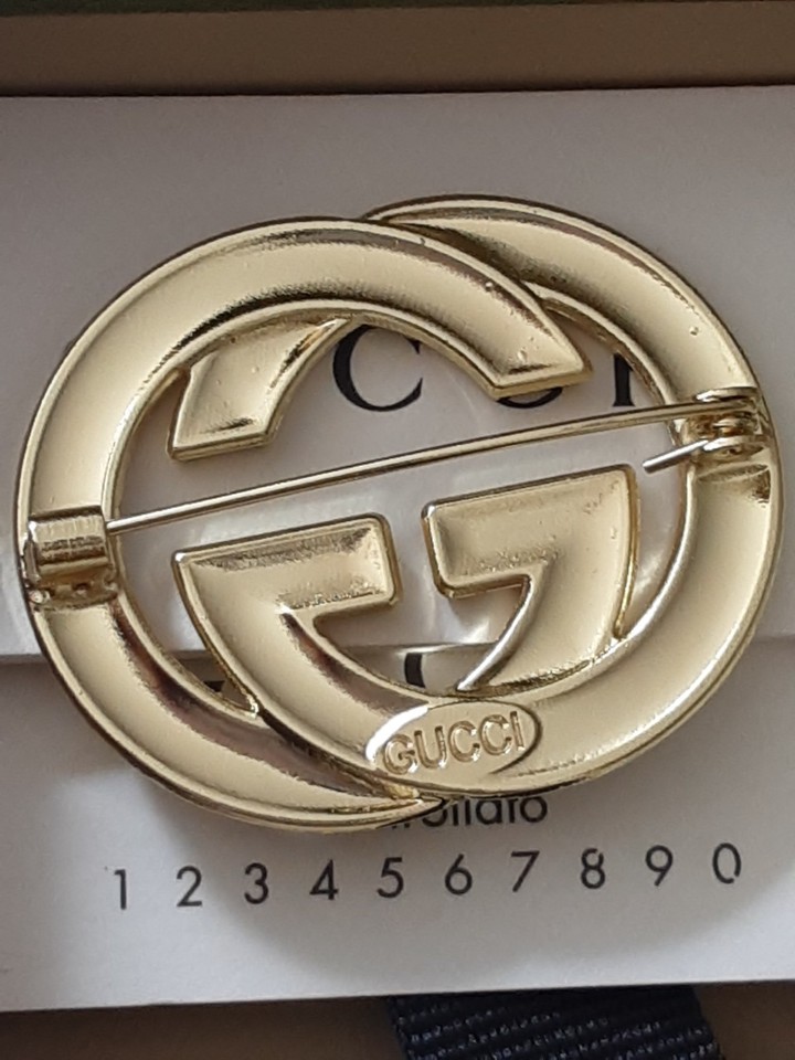Vtg Cucci brooch pin Logo gg 2 ,3 inch | eBay