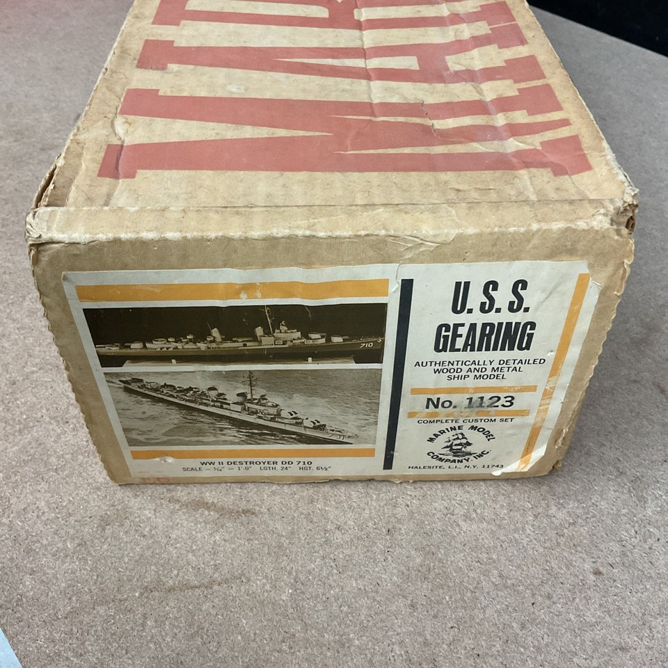 Vintage Marine Model Co. U.S.S. Gearing 1:192 Scale Wood Model Ship Kit ...