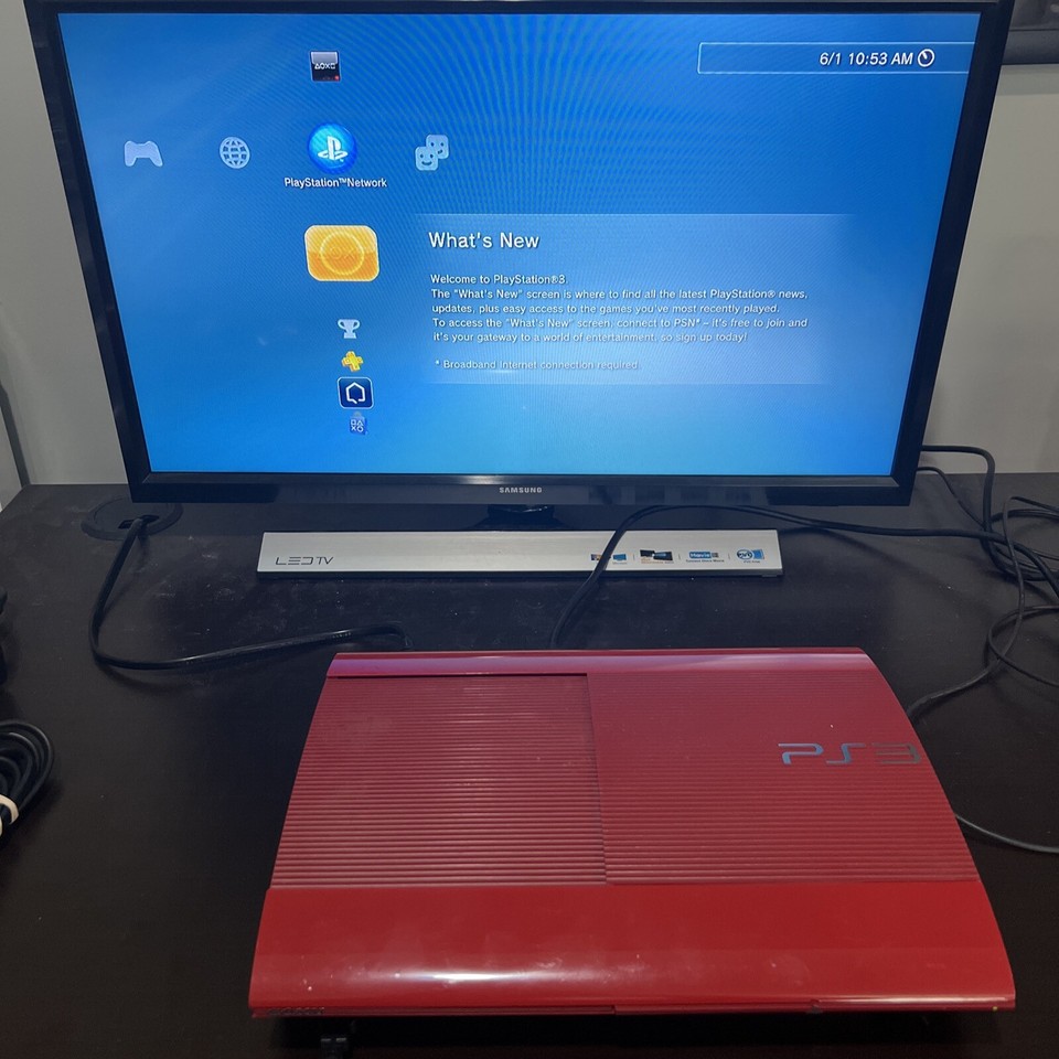 Sony PlayStation 3 500GB PS3 Red Super Slim Console God of War ...