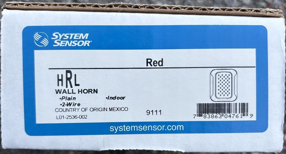 System Sensor HRL Security Alarm - Red | eBay