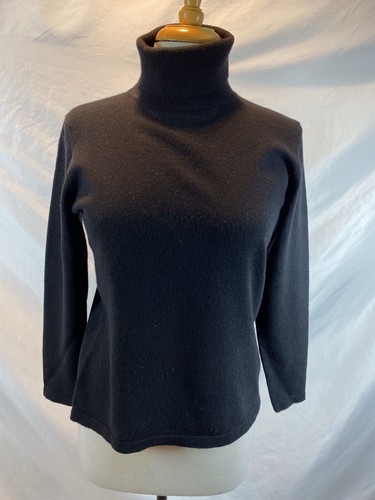 Classiques Entier Petites Black Cashmere Turtleneck Pullover Sweater ...