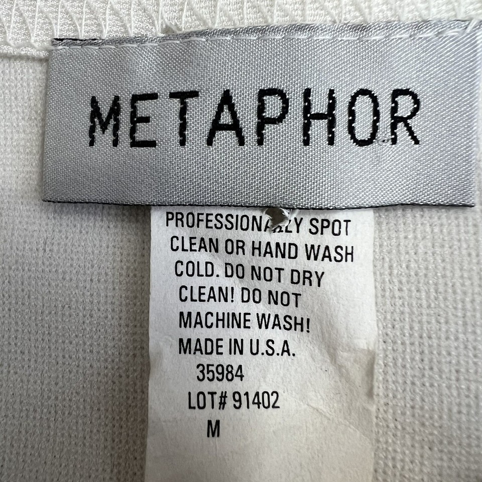 Metaphor Top Women's Medium Ivory Beaded Floral Sleeveless Shell USA ...