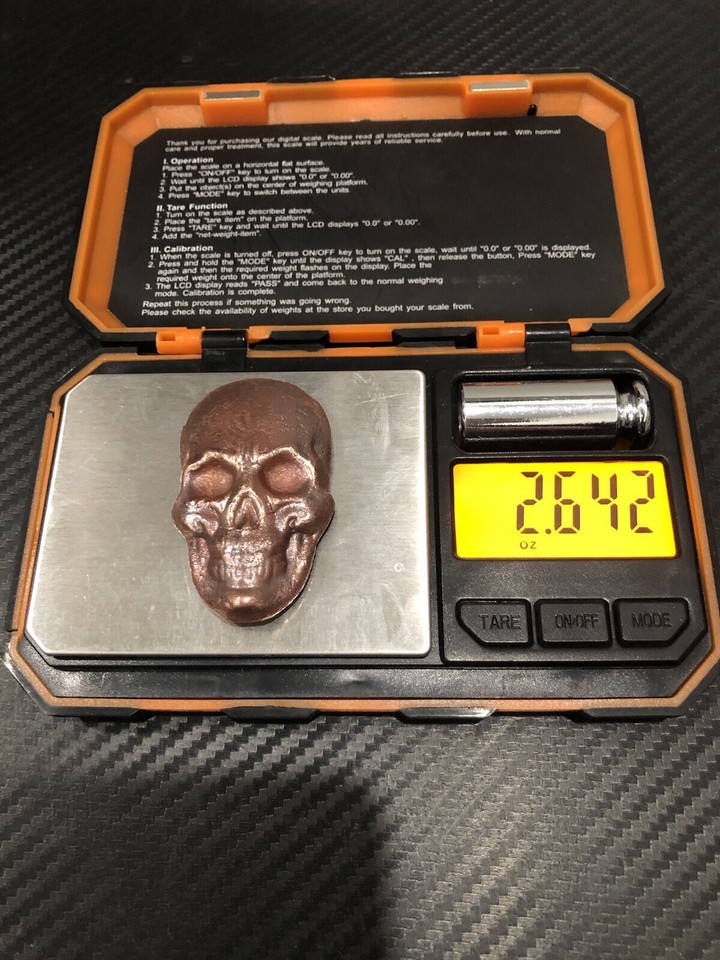 Hand Poured Copper Skull 2.6 Oz . Fine Copper From Bare, Bright Copper Wire. | eBay
