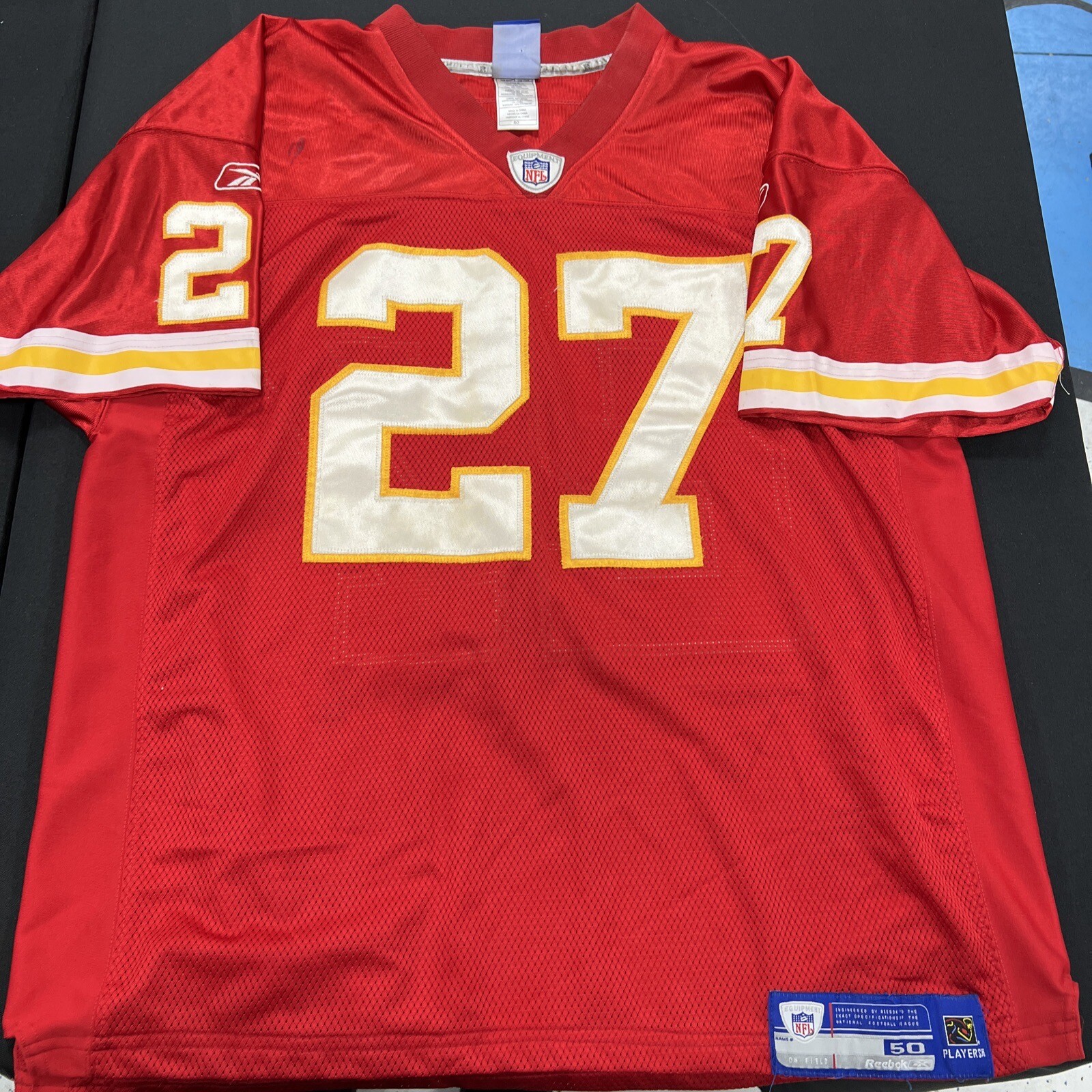 Reebok Mens Larry Johnson #27 Kansas City Chiefs Sewn Football Jersey ...