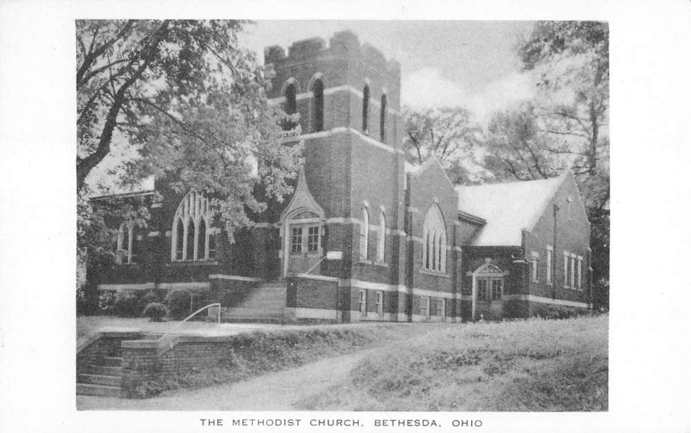 Bethesda Ohio Methodist Church Exterior Street View Antique Postcard ...