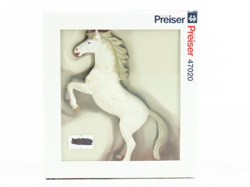 G 1/25 Scale Preiser Elastolin 47020 White Horse Rearing Animal Figure ...